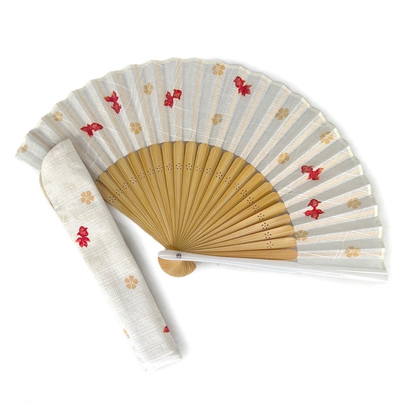 Accessories | Vintage White Goldfish Sensu Folding Fan Case From Japan ...